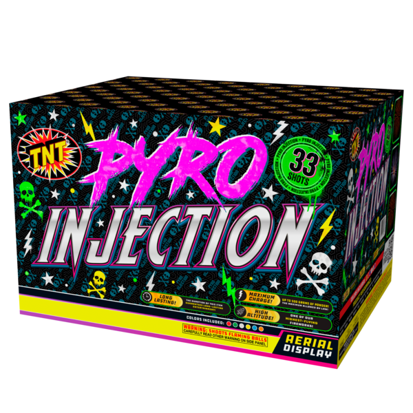 Pyro Injection 33-Shot XL Aerial Cake – Elevated Fireworks