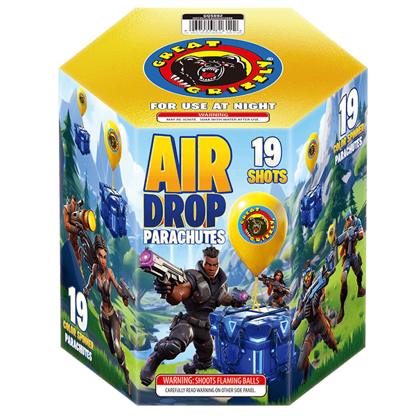 Air Drop 19-Shot Standard Aerial Cake – Elevated Fireworks