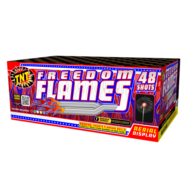 Freedom Flames 48-Shot XL Aerial Cake – Elevated Fireworks
