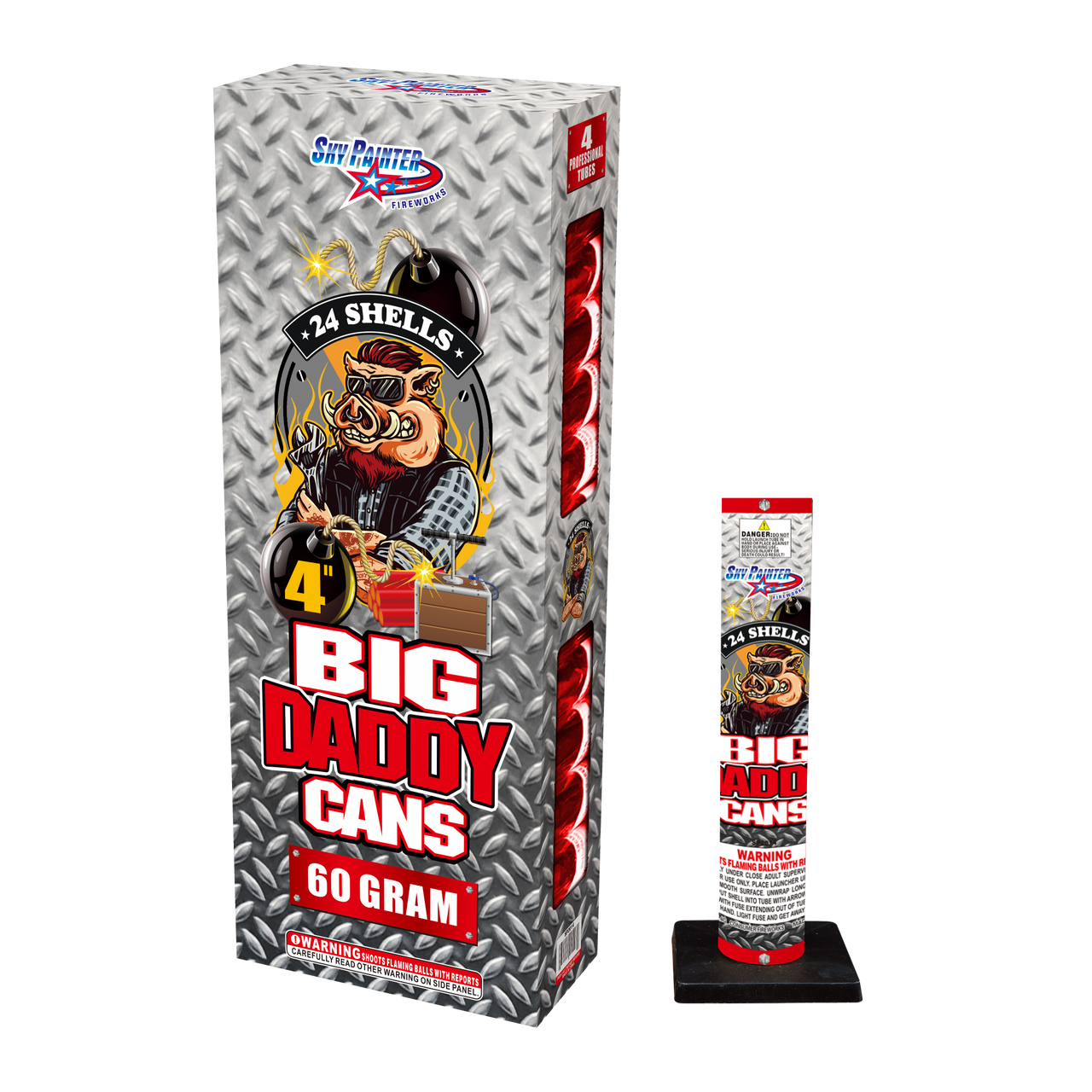 Big Daddy Cans 24-Shot 4 in. Canister Shells – Elevated Fireworks