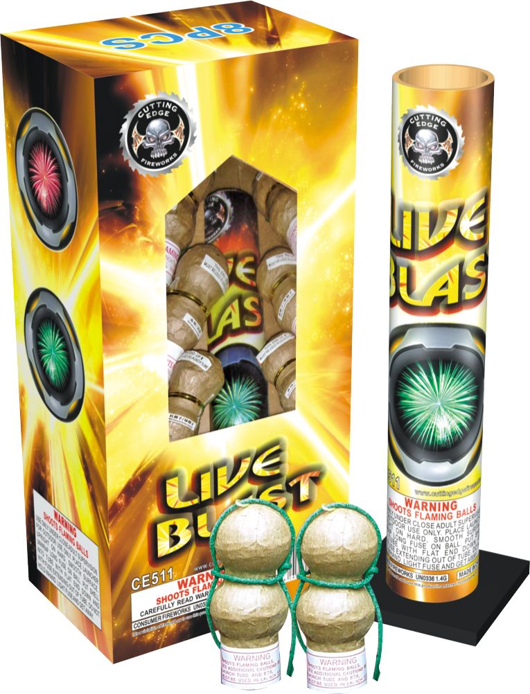 Live Blast (Double Break) 8-Shot Ball Shells – Elevated Fireworks
