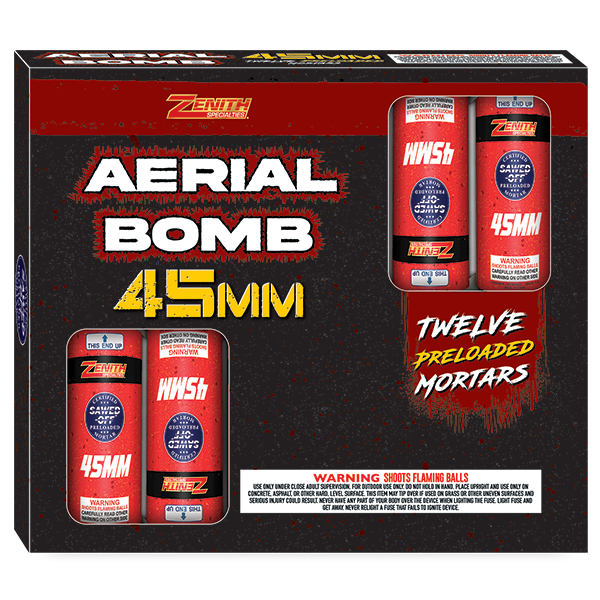 Aerial Bomb 45MM 12-Shot Pre-Loaded Shell – Elevated Fireworks