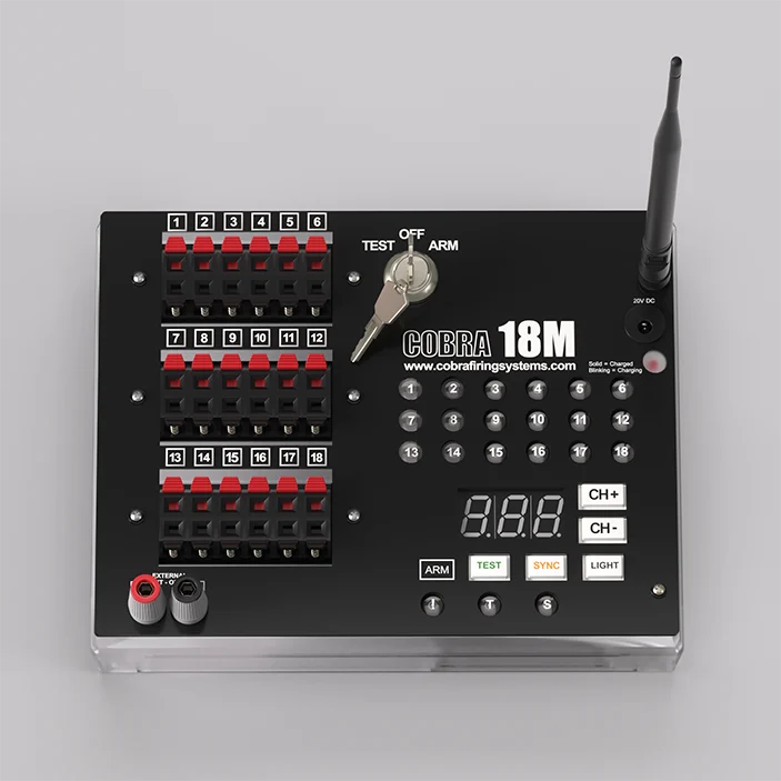 Cobra 18M Firing System with Onboard Cues – Elevated Fireworks