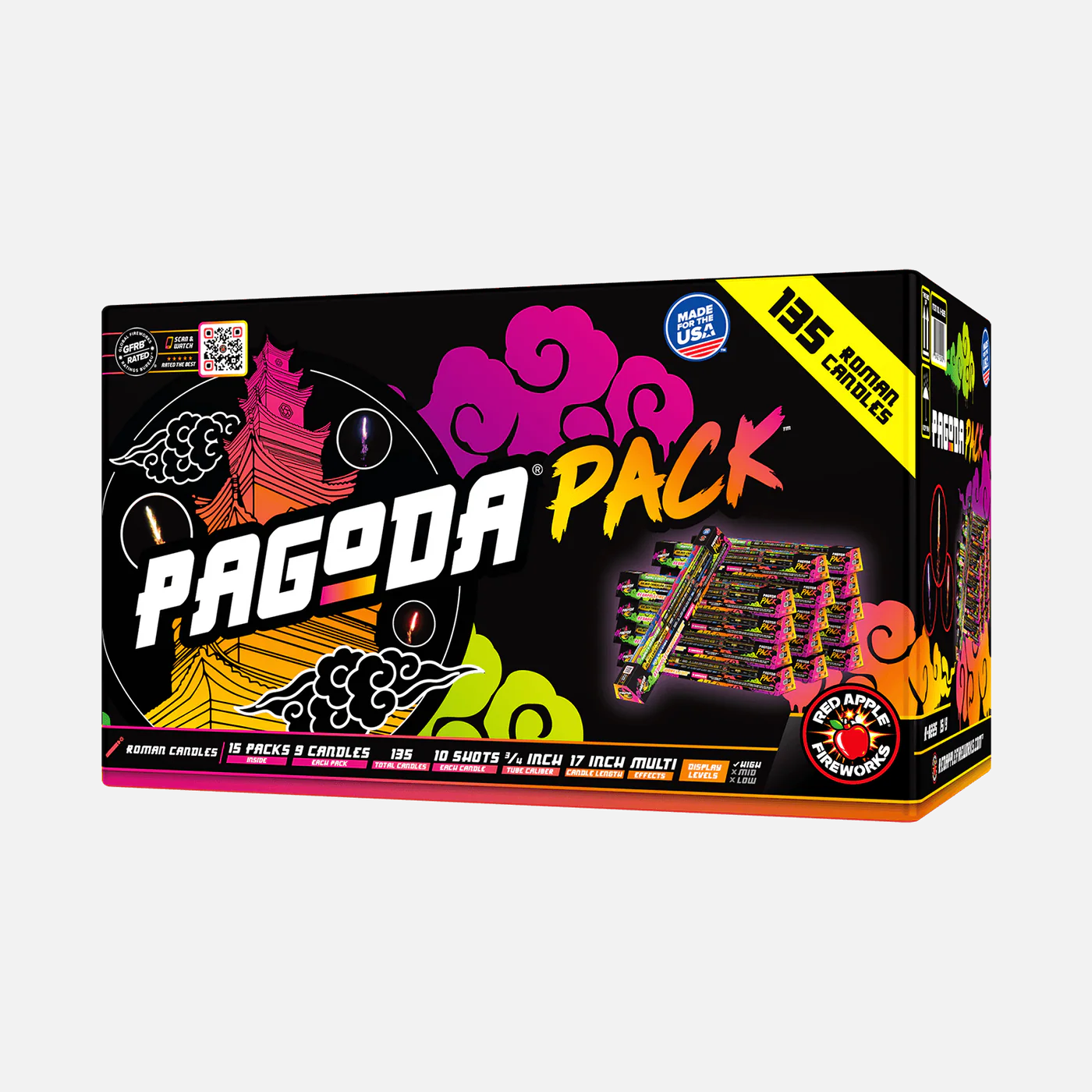 Pagoda® Pack 10-Shots Roman Candle Packs – Elevated Fireworks