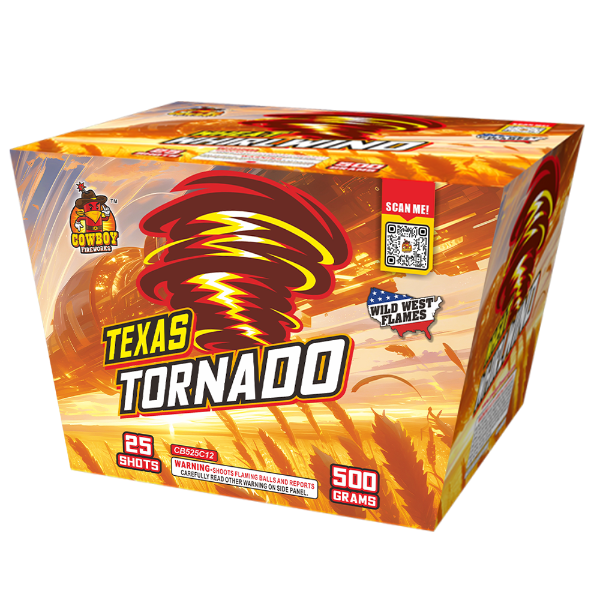 Texas Tornado 25-Shot XL Aerial Cake – Elevated Fireworks