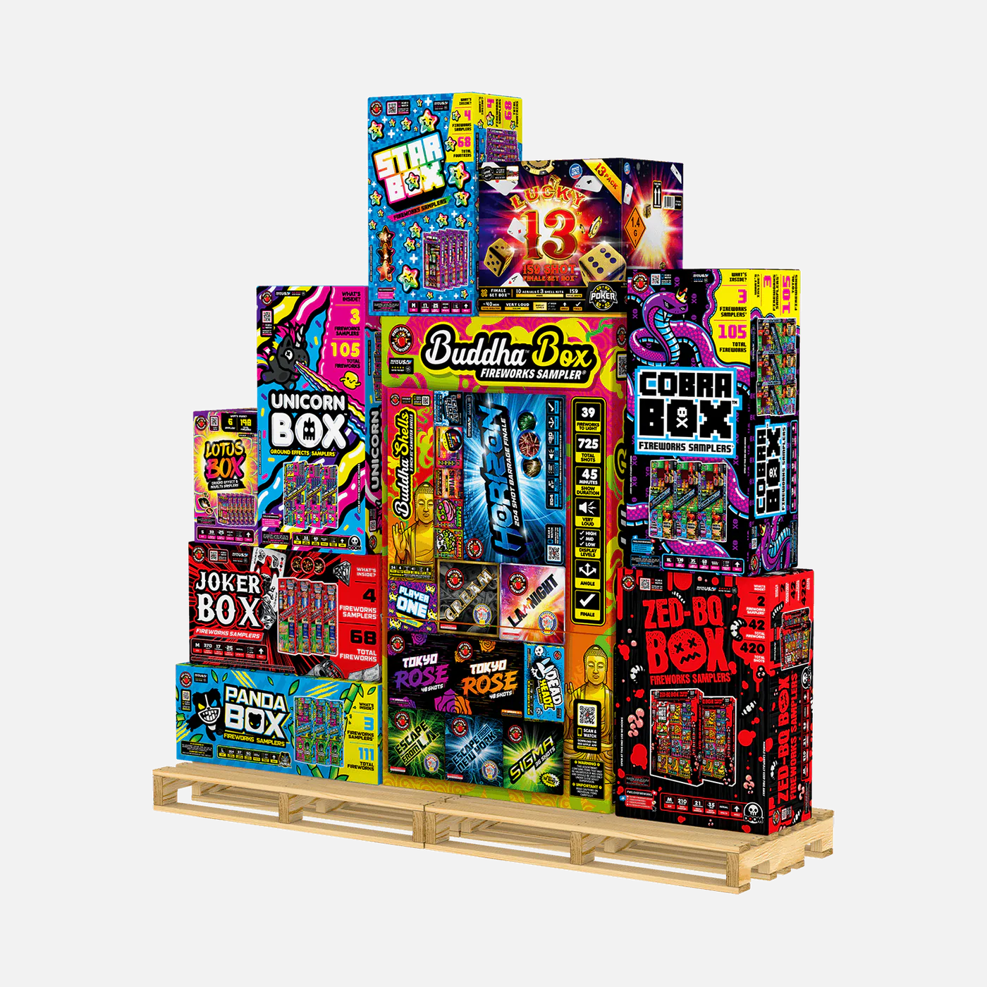 Top Samplers™ Party Pallet Sampler® – Elevated Fireworks