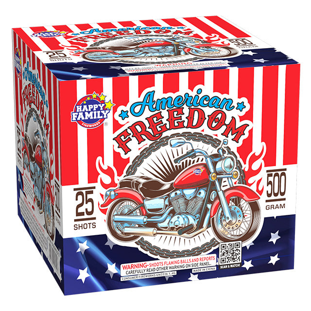 American Freedom 25-Shot XL Aerial Cake – Elevated Fireworks