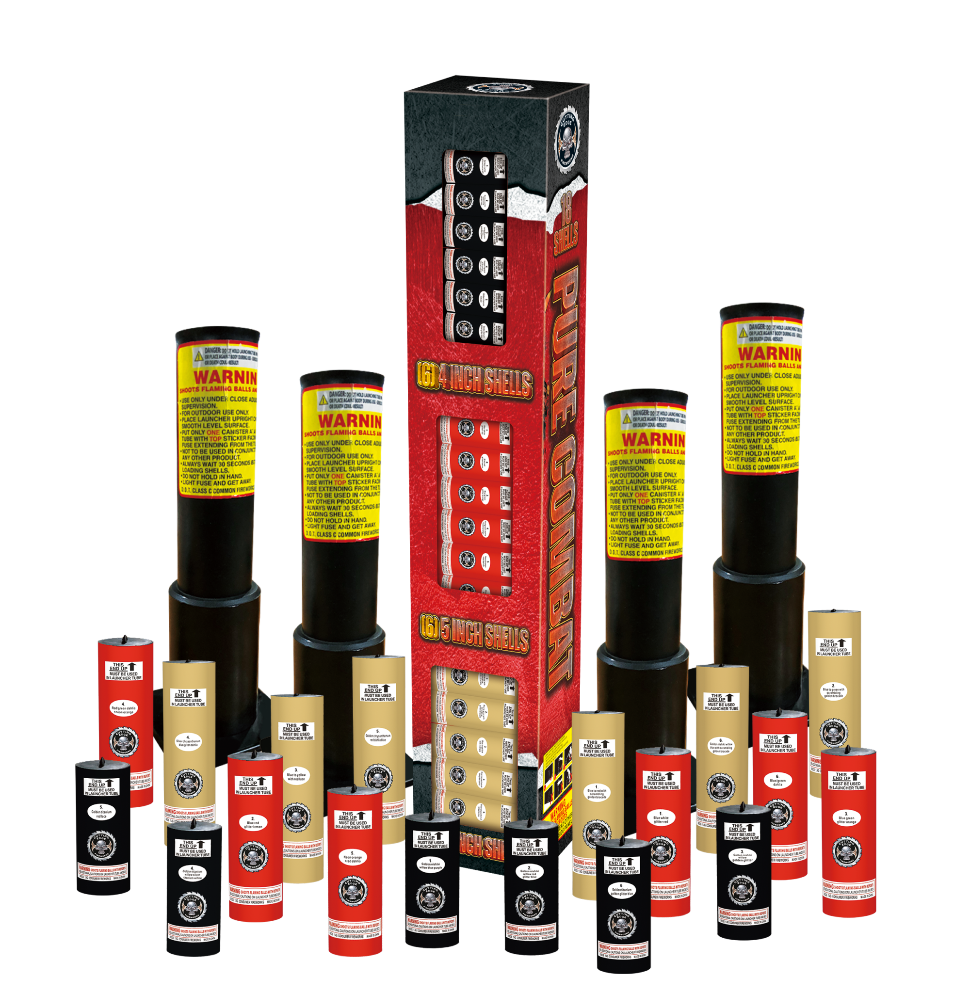 Pure Combat 18-Shot 4/5/6 in. Canister Shells – Elevated Fireworks