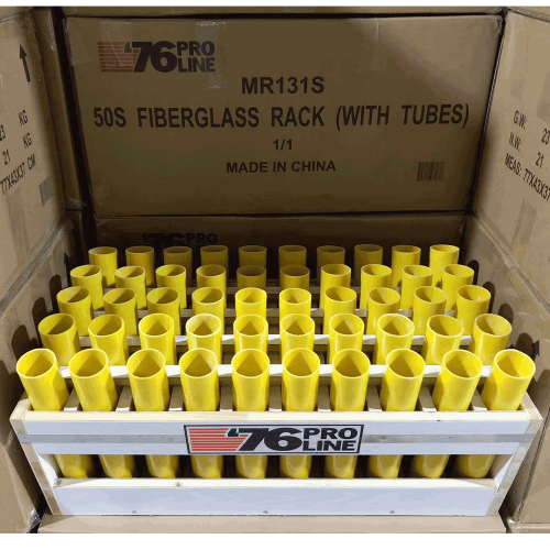 50-Shot Fiberglass Rack (with tubes and spacers) – Elevated Fireworks