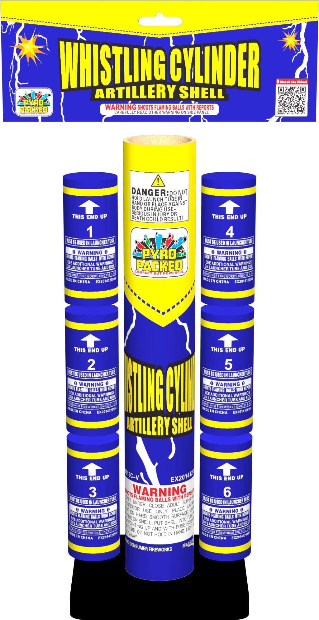 Whistling Cylinder 6-Shot Artillery Shell – Elevated Fireworks