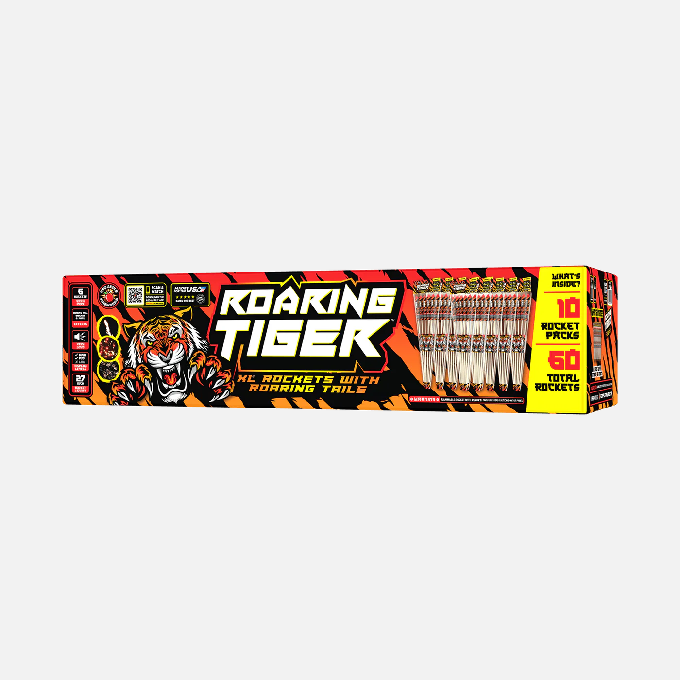 Roaring Tiger XL Rockets with Roaring Tails – Elevated Fireworks
