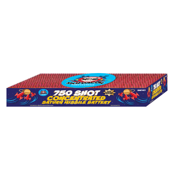 750-Shot Concentrated Saturn Missile Battery – Elevated Fireworks