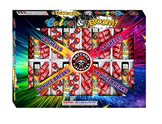 Color & Boom 64-Shot Artillery Assortment – Elevated Fireworks